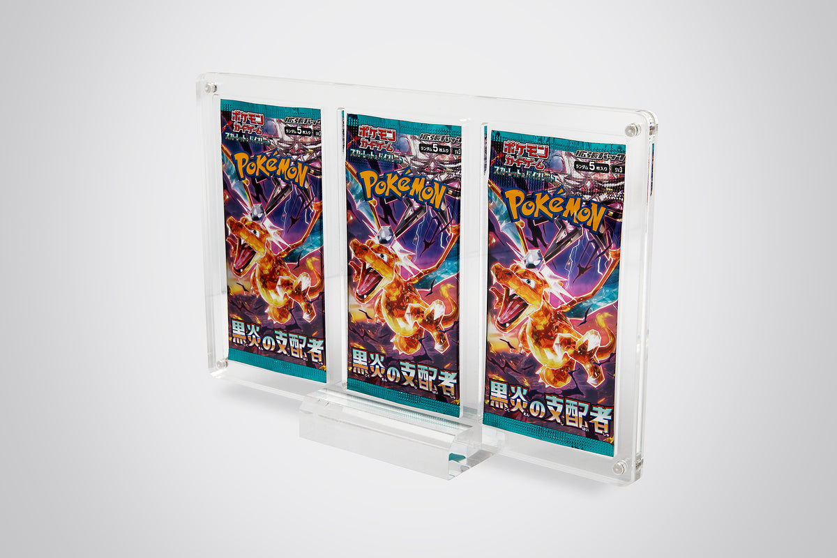 Triple Long Crimp Pokémon Booster Pack Display Case — ACRYSHIELD